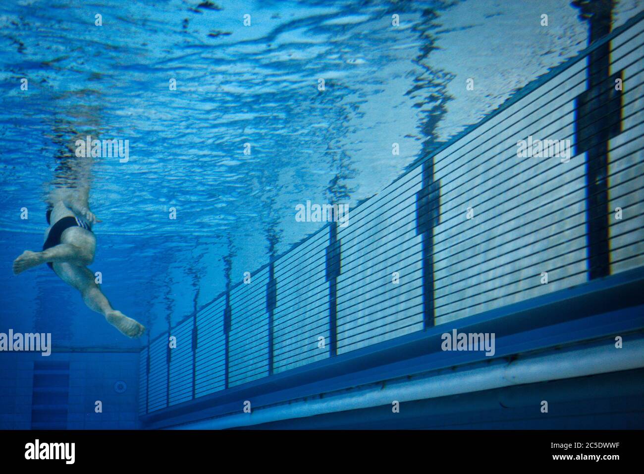 Journalist Ed Douglas taking swimming lessons at Sheffields' Ponds ...