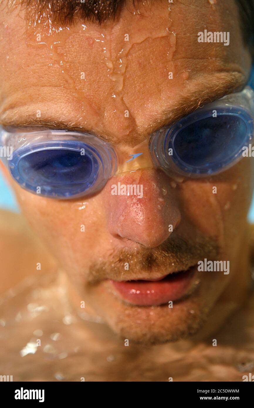 Journalist Ed Douglas taking swimming lessons at Sheffields' Ponds ...