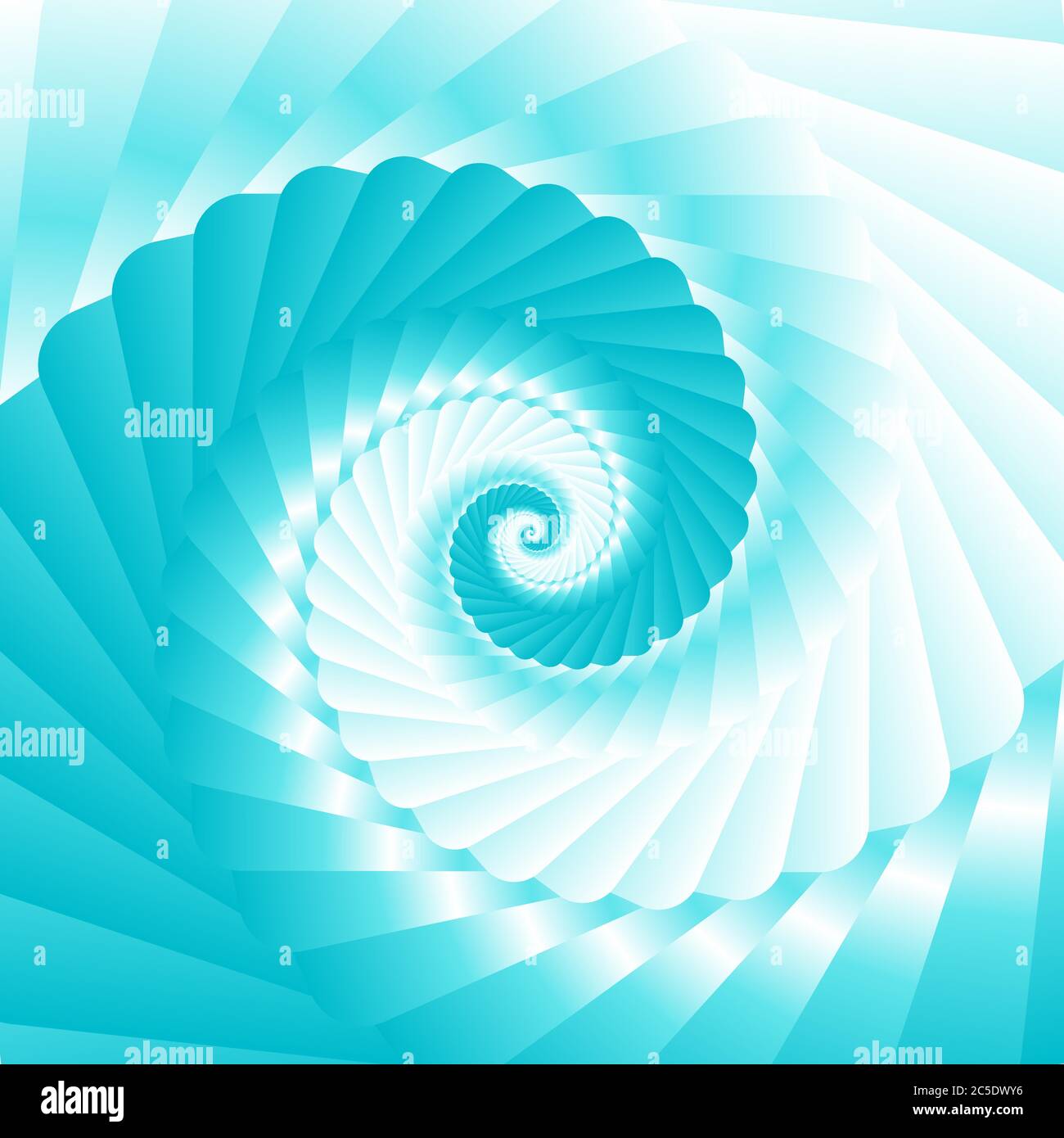 Double colored twirl - white and turquoise (blue), sea wave. Abstract ...