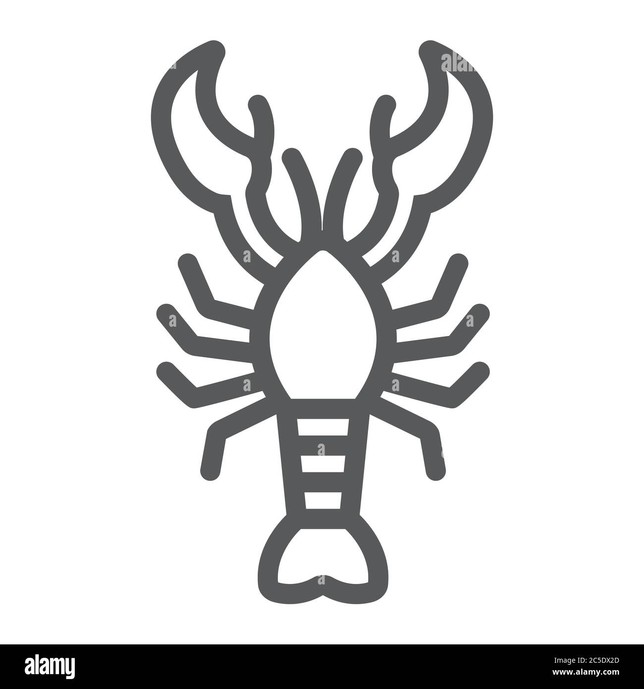 Lobster line icon, food and sea, cancer sign, vector graphics, a linear ...