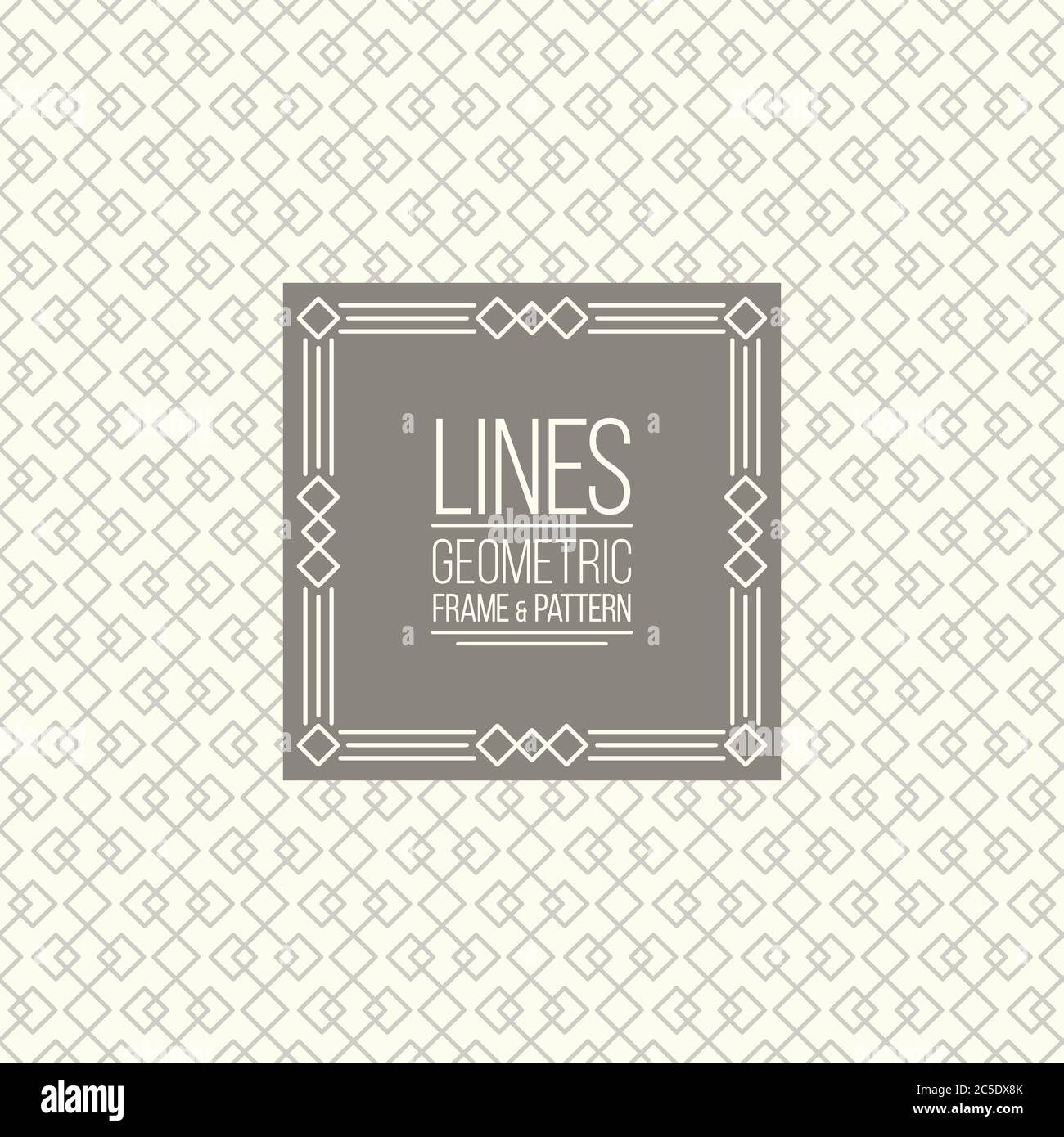 Geometric linear pattern and monoline frame. Vintage colors. Seamless ...
