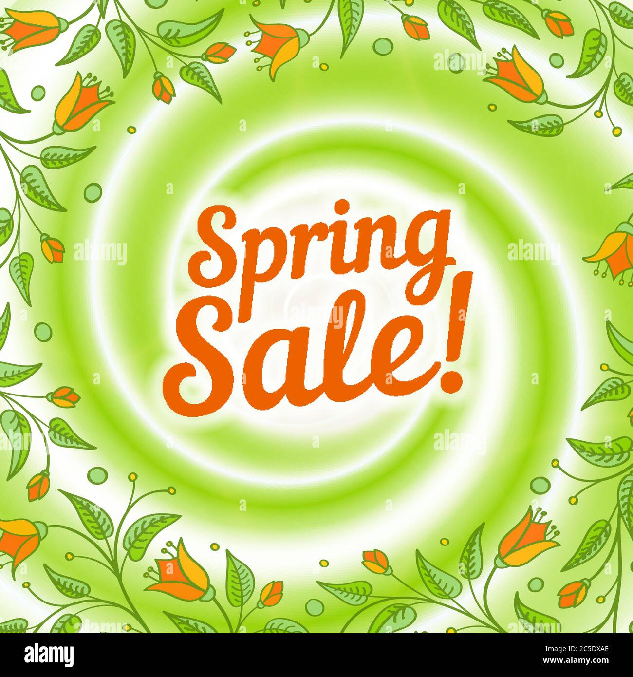 Spring sale swirl. Bright background with words - spring sale. Vector ...