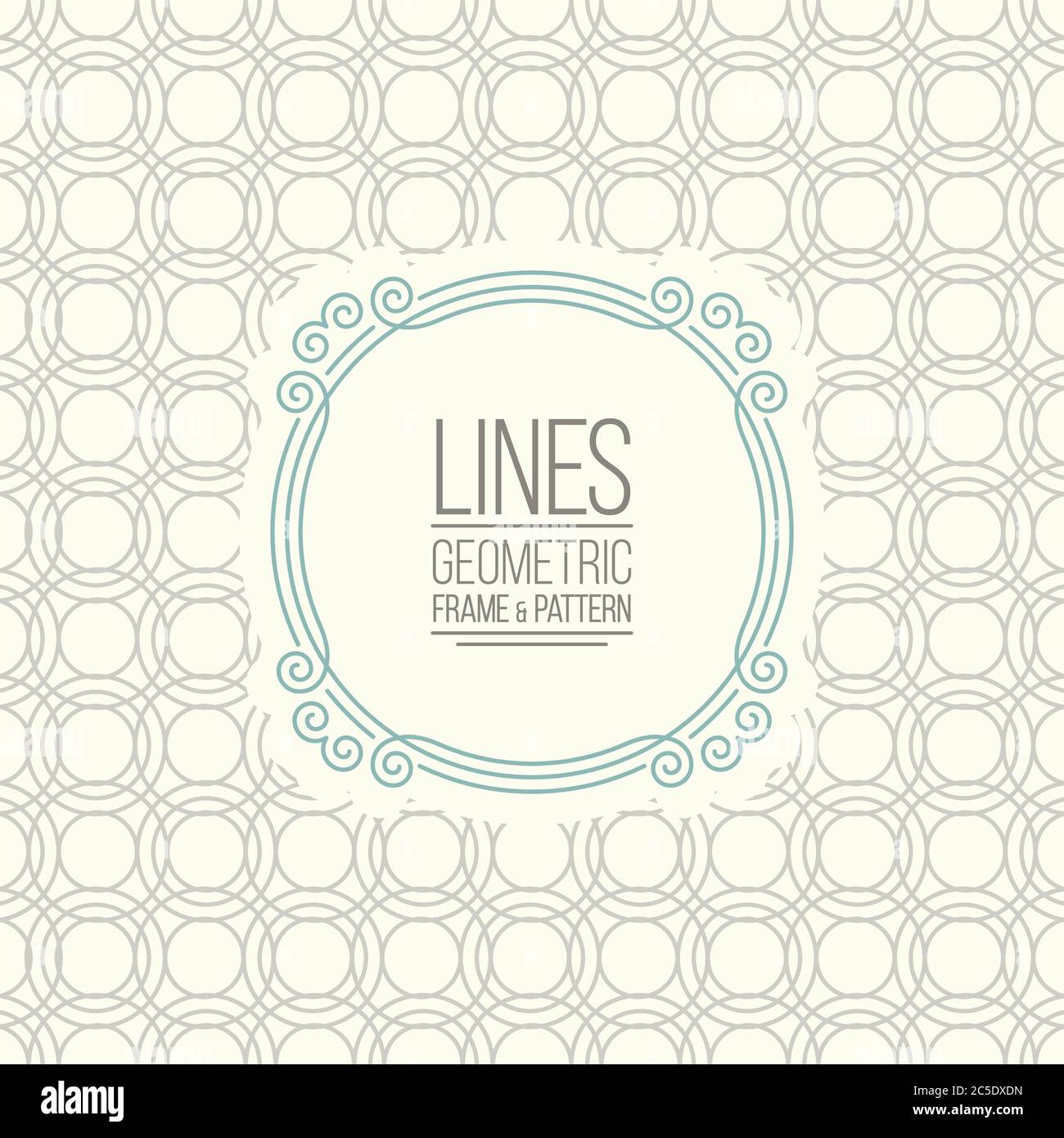 Geometric linear pattern and monoline frame. Vintage colors. Seamless ...