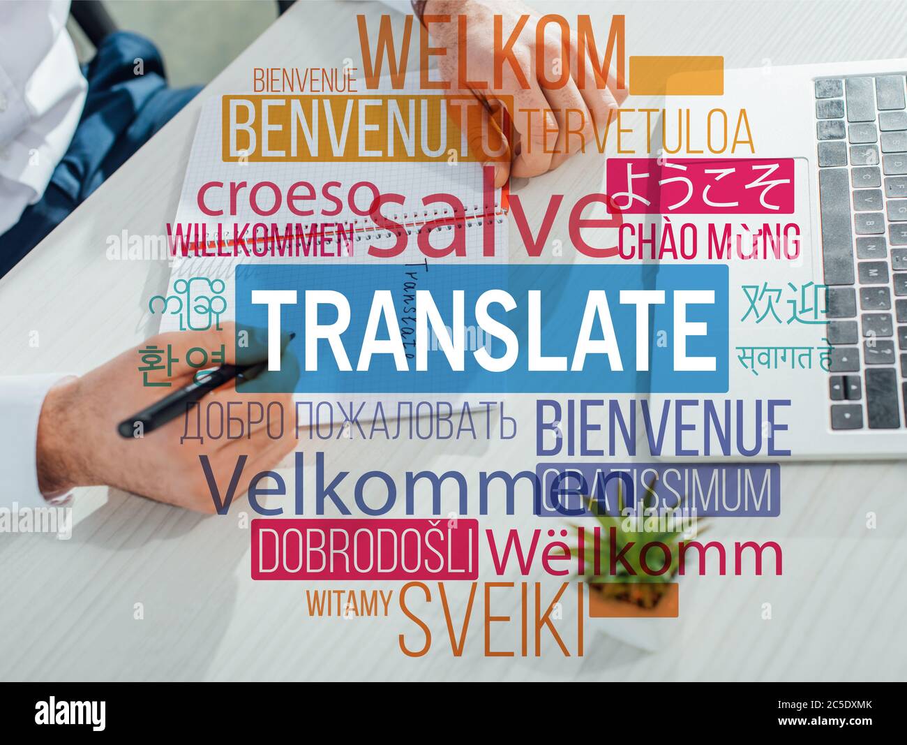 Welcome signs languages hi-res stock photography and images - Alamy