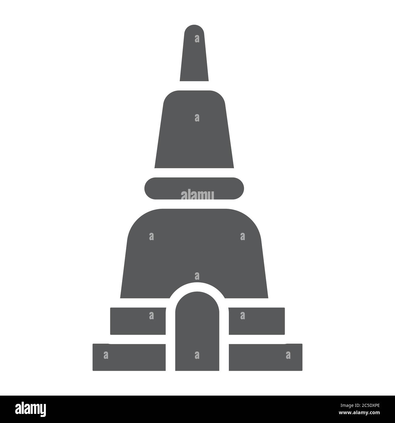 Thai pagoda glyph icon, asia and architecture, asian building sign ...