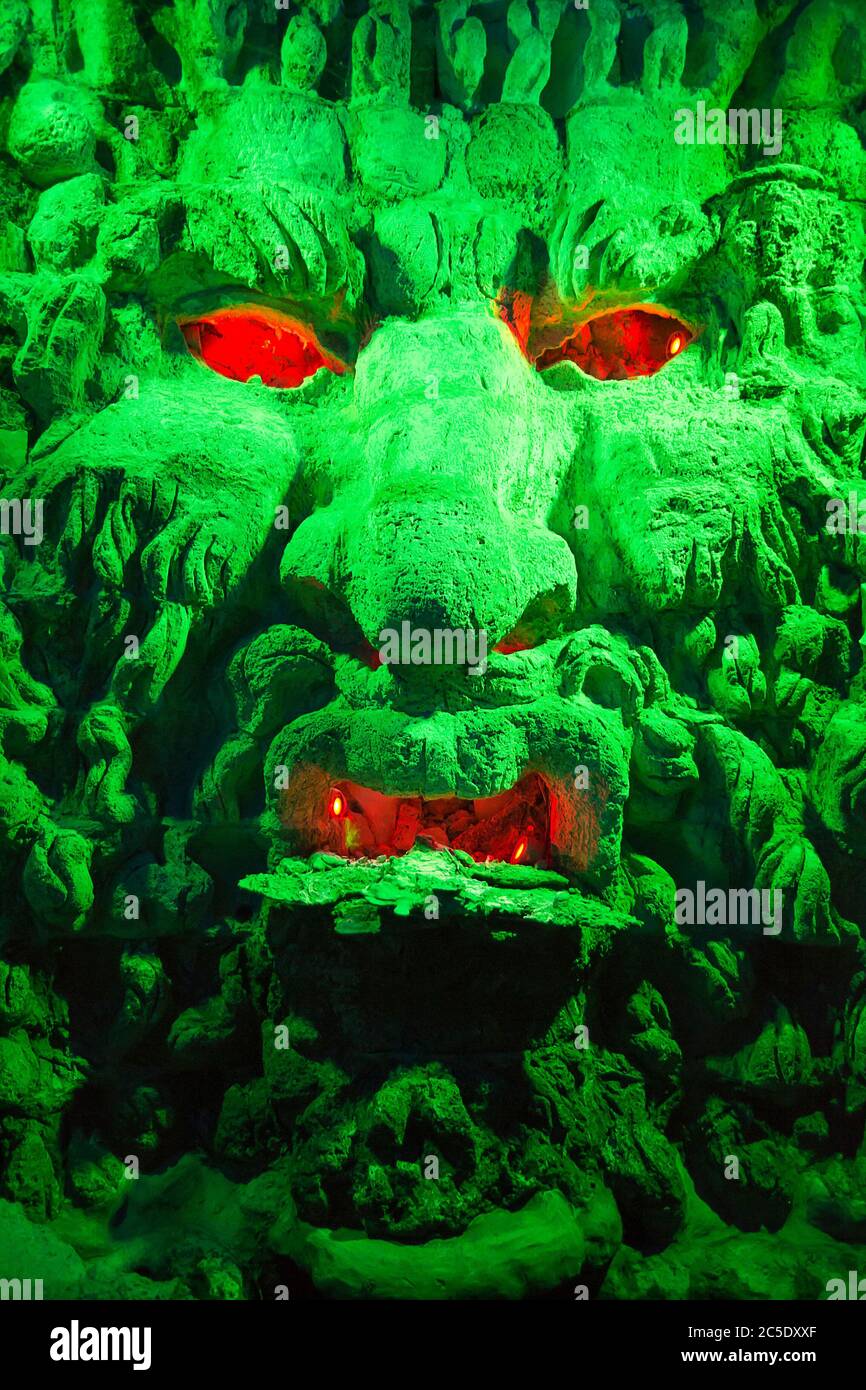 Angry green cave God, Leeds Castle, England Stock Photo - Alamy