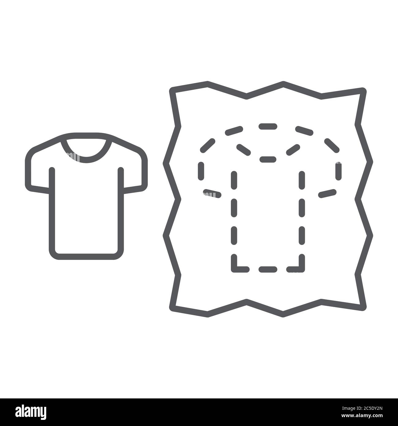 Sewing pattern thin line icon, dressmaking and sew, clothing pattern ...