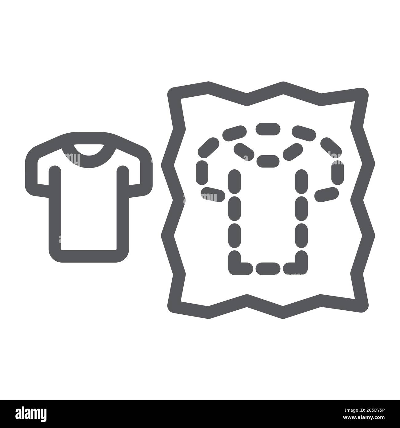 Sewing pattern line icon, dressmaking and sew, clothing pattern sign ...