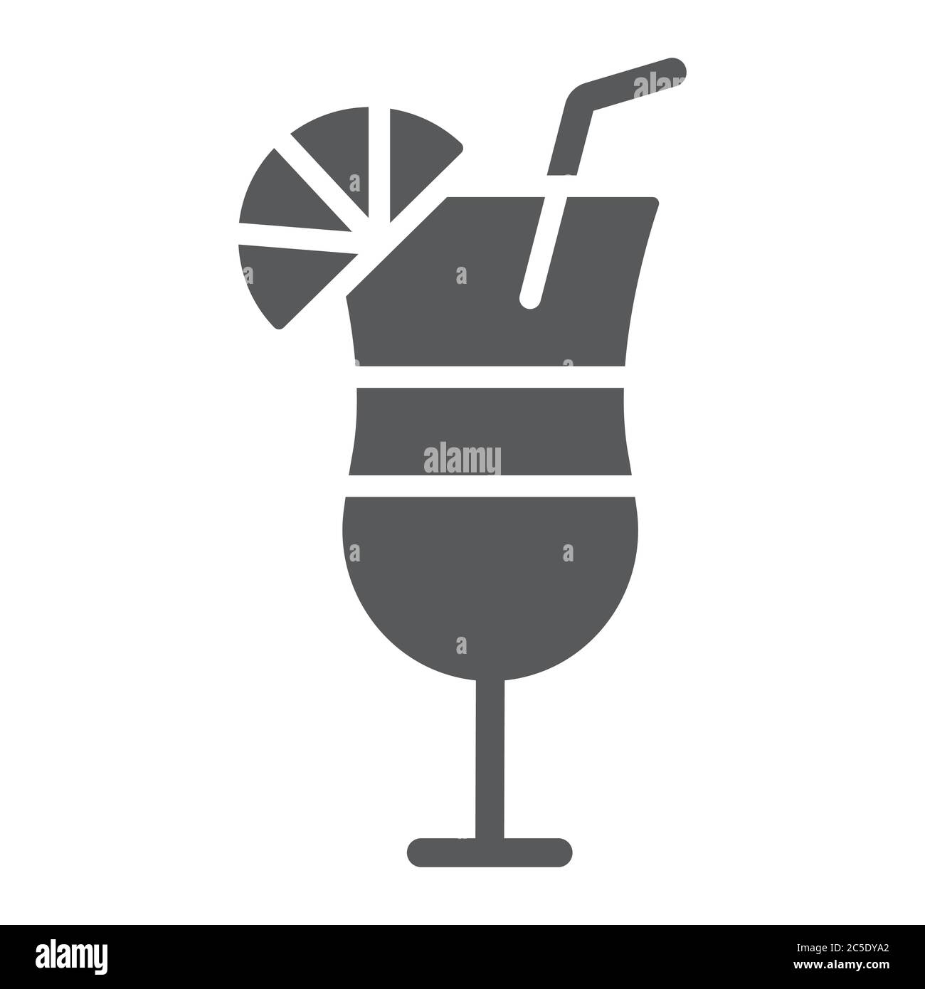 Tropical drink glyph icon, beverage and summer, cocktail sign, vector ...
