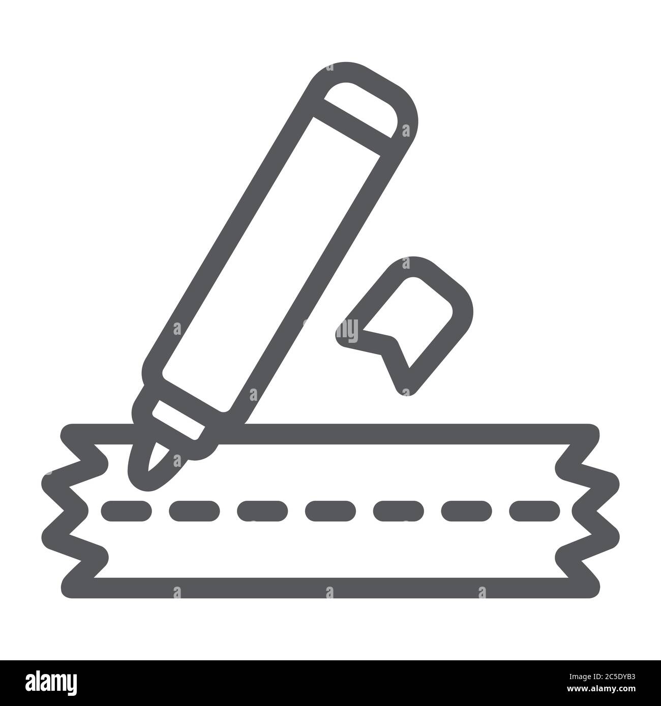 Sewing marker line icon, craft and sew, clothes marker sign, vector ...