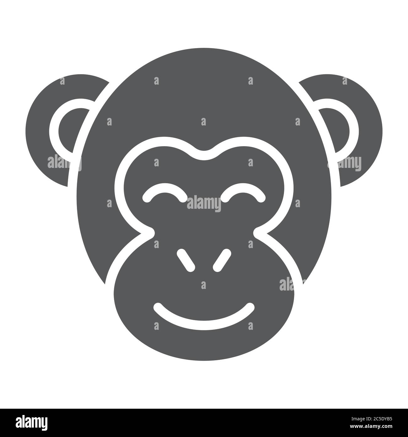 Monkey glyph icon, zoo and africa, animal sign, vector graphics, a ...