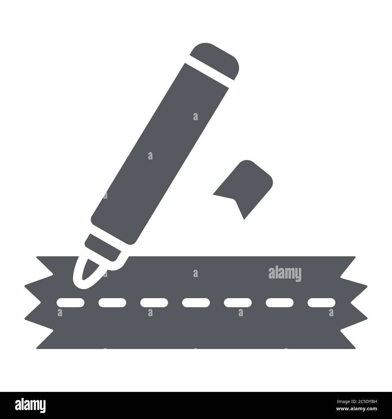 Sewing Marker Glyph Icon Craft And Sew Clothes Marker Sign Vector