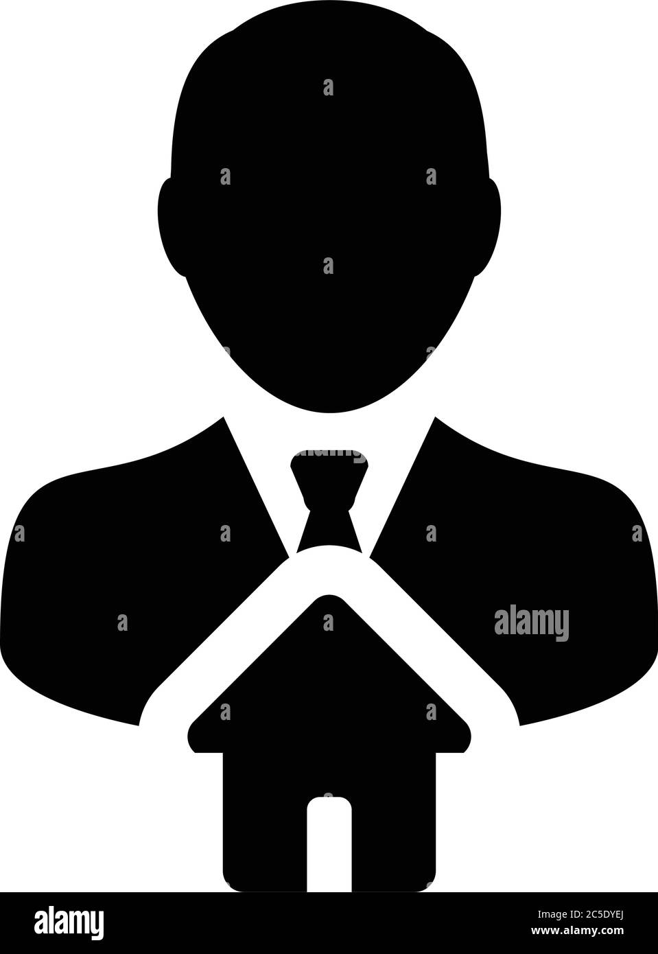 Residence icon vector with person profile avatar male user in a flat ...