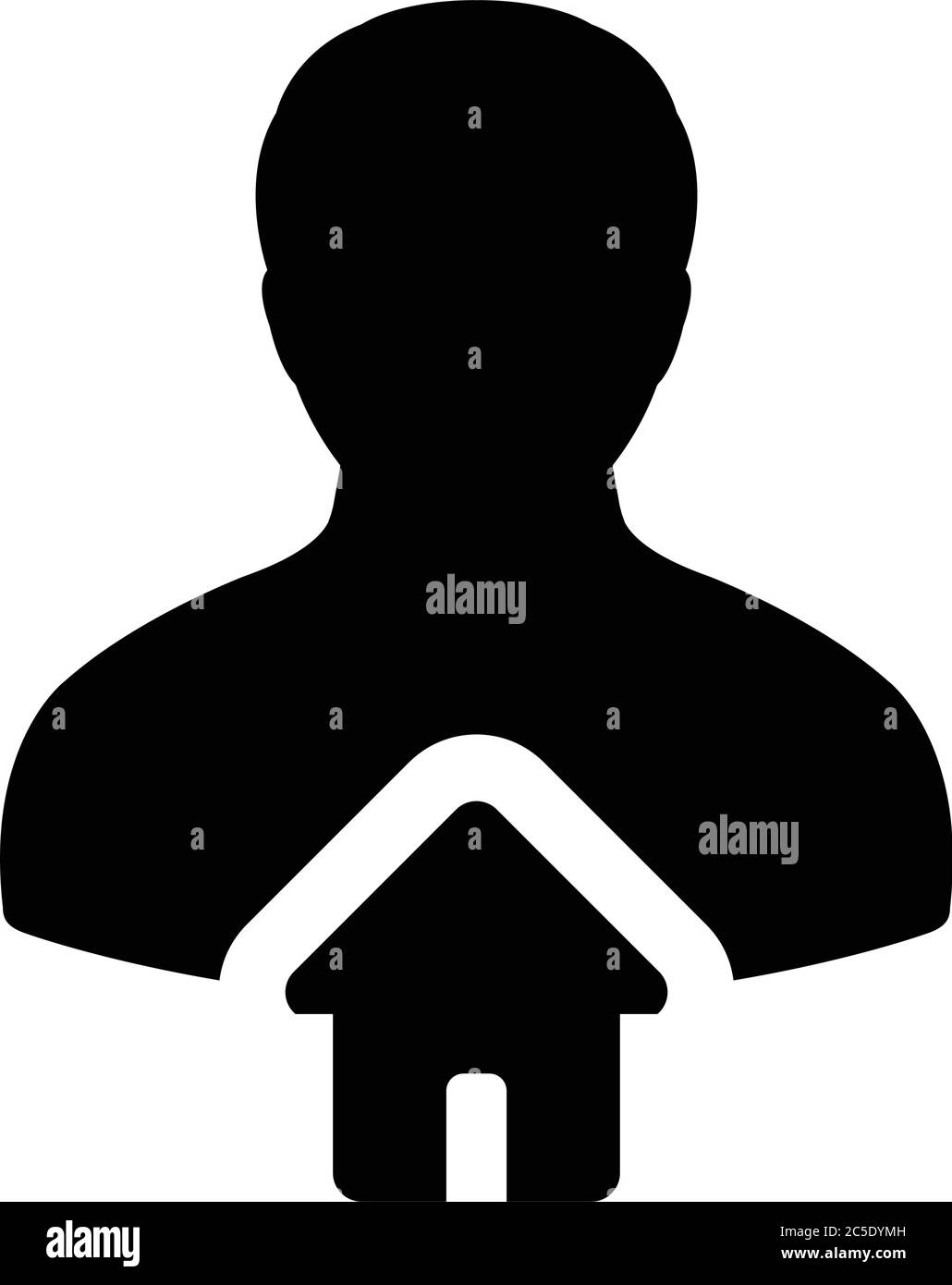 Address icon vector with person profile avatar male user in a flat ...