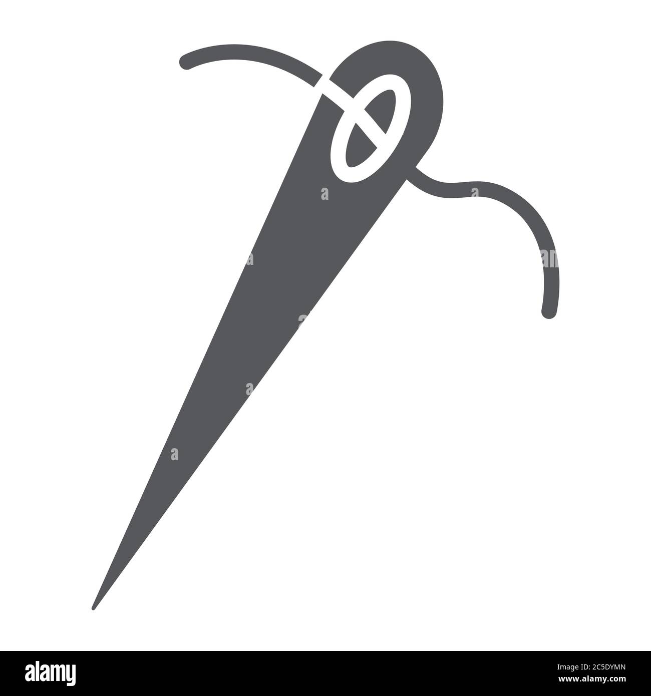 Sewing needle glyph icon, tailor and sew, needlework sign, vector ...