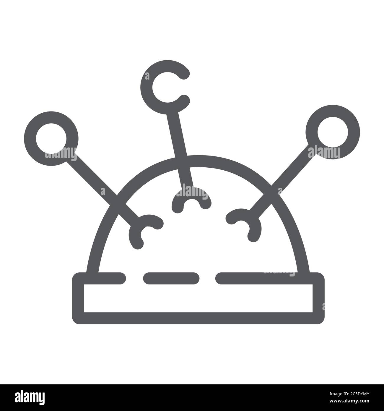 Sewing pins line icon, tool and sew, needles sign, vector graphics, a ...