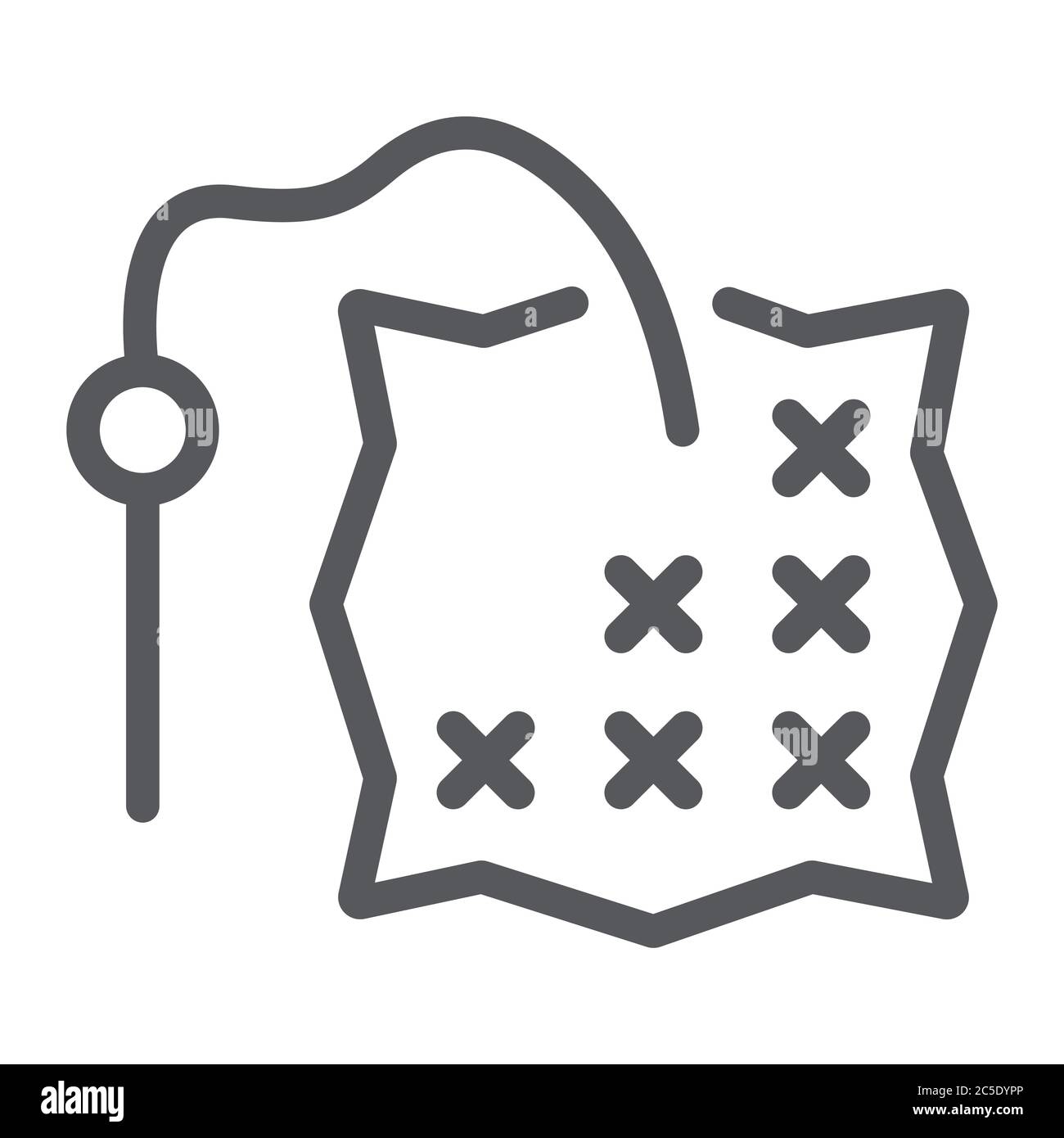 Embroidery line icon, handmade and sewing, needle sign, vector graphics ...