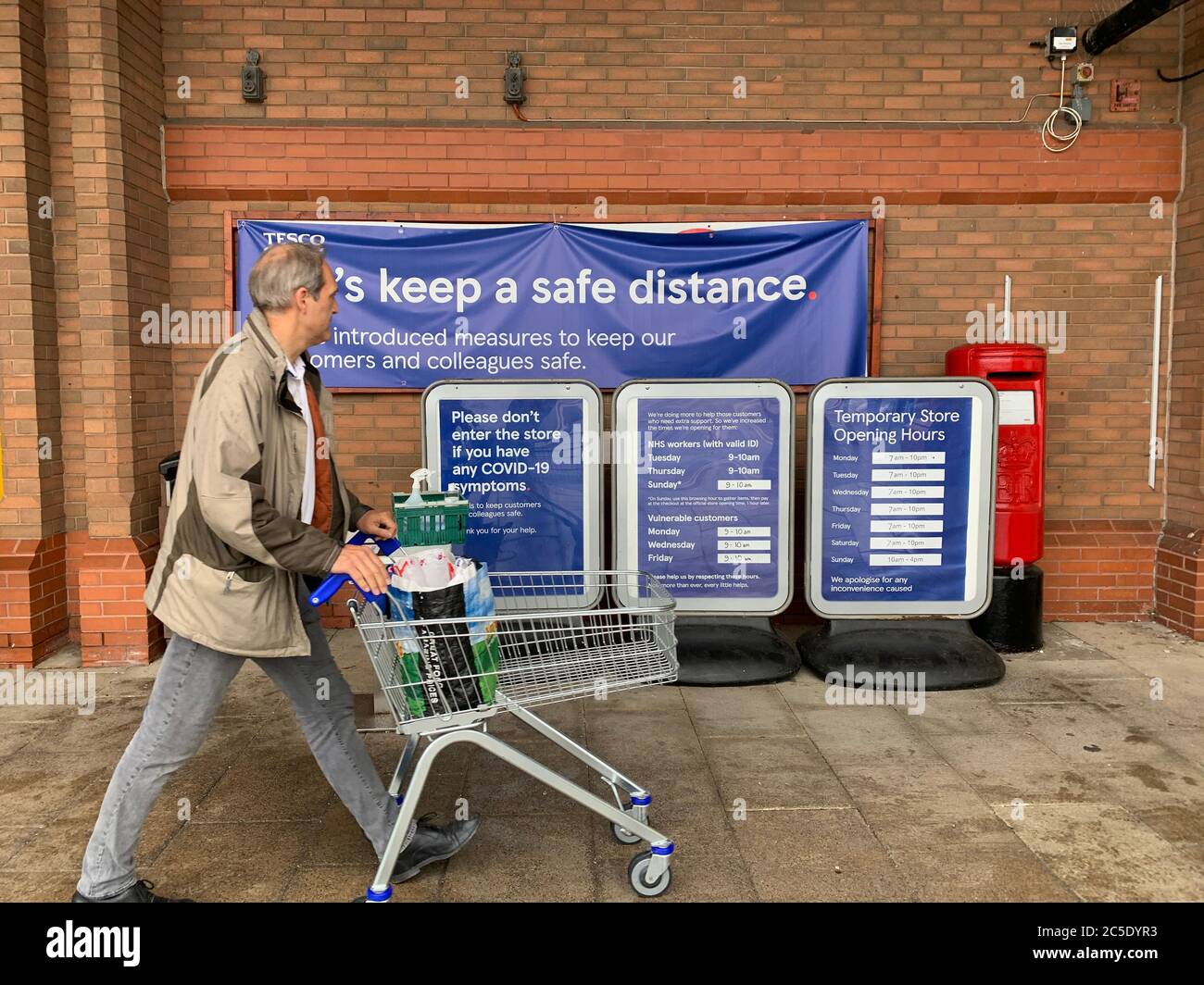 Entrance to Tesco superrmarket in Clifton Moor Retails park, york, UK ...