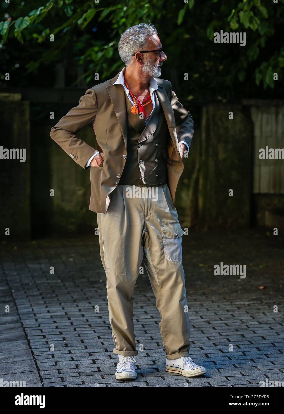 MILAN, Italy- June 29 2020: Carlo Porrini on the street in Milan Stock ...