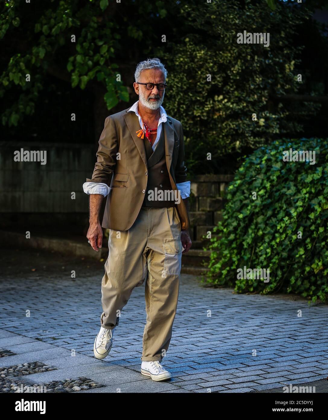MILAN, Italy- June 29 2020: Carlo Porrini on the street in Milan Stock ...