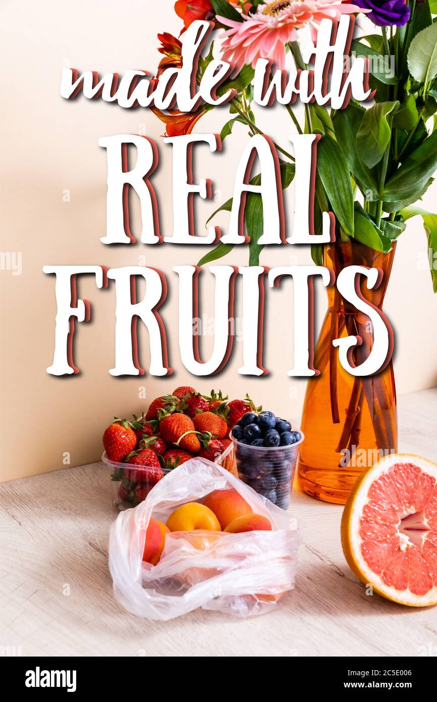Made with real fruits hi-res stock photography and images - Alamy