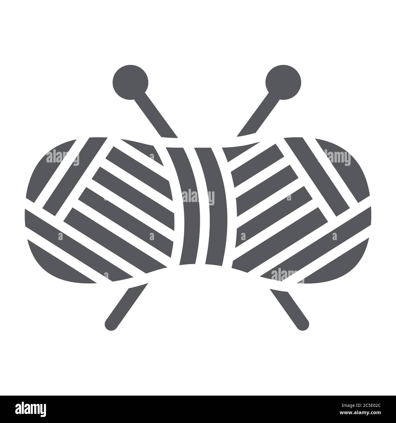 Yarn ball glyph icon, knitting and sew, thread sign, vector graphics, a ...