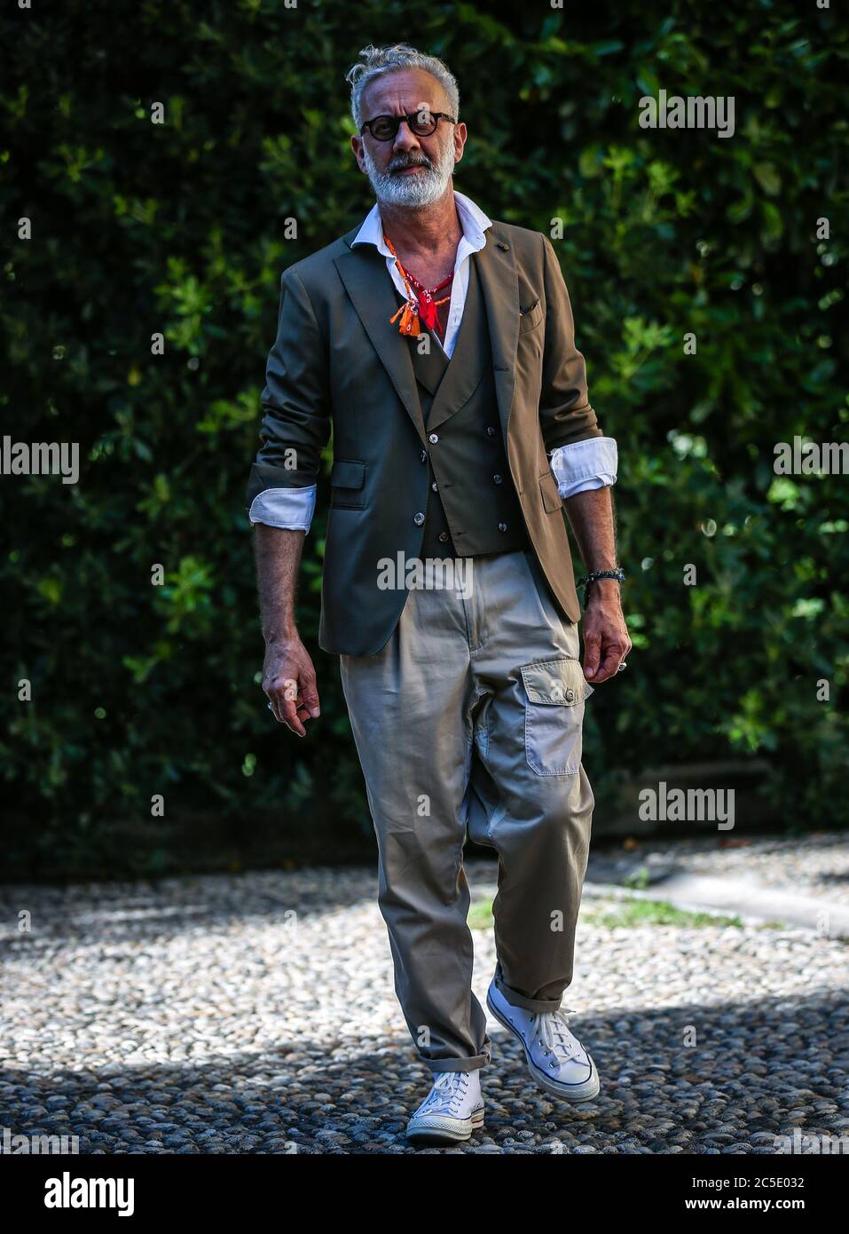 MILAN, Italy- June 29 2020: Carlo Porrini on the street in Milan Stock ...