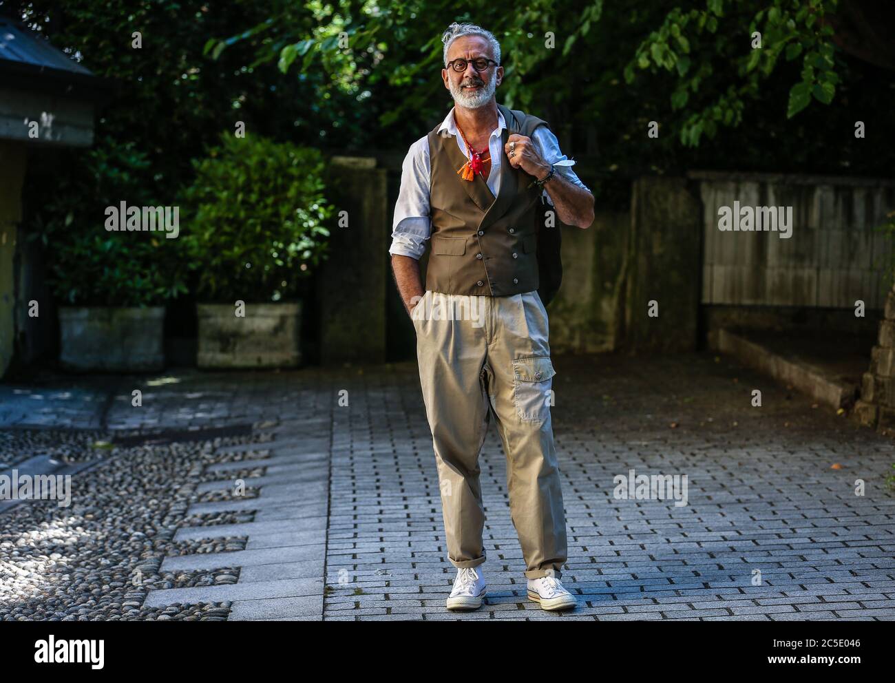 MILAN, Italy- June 29 2020: Carlo Porrini on the street in Milan Stock ...