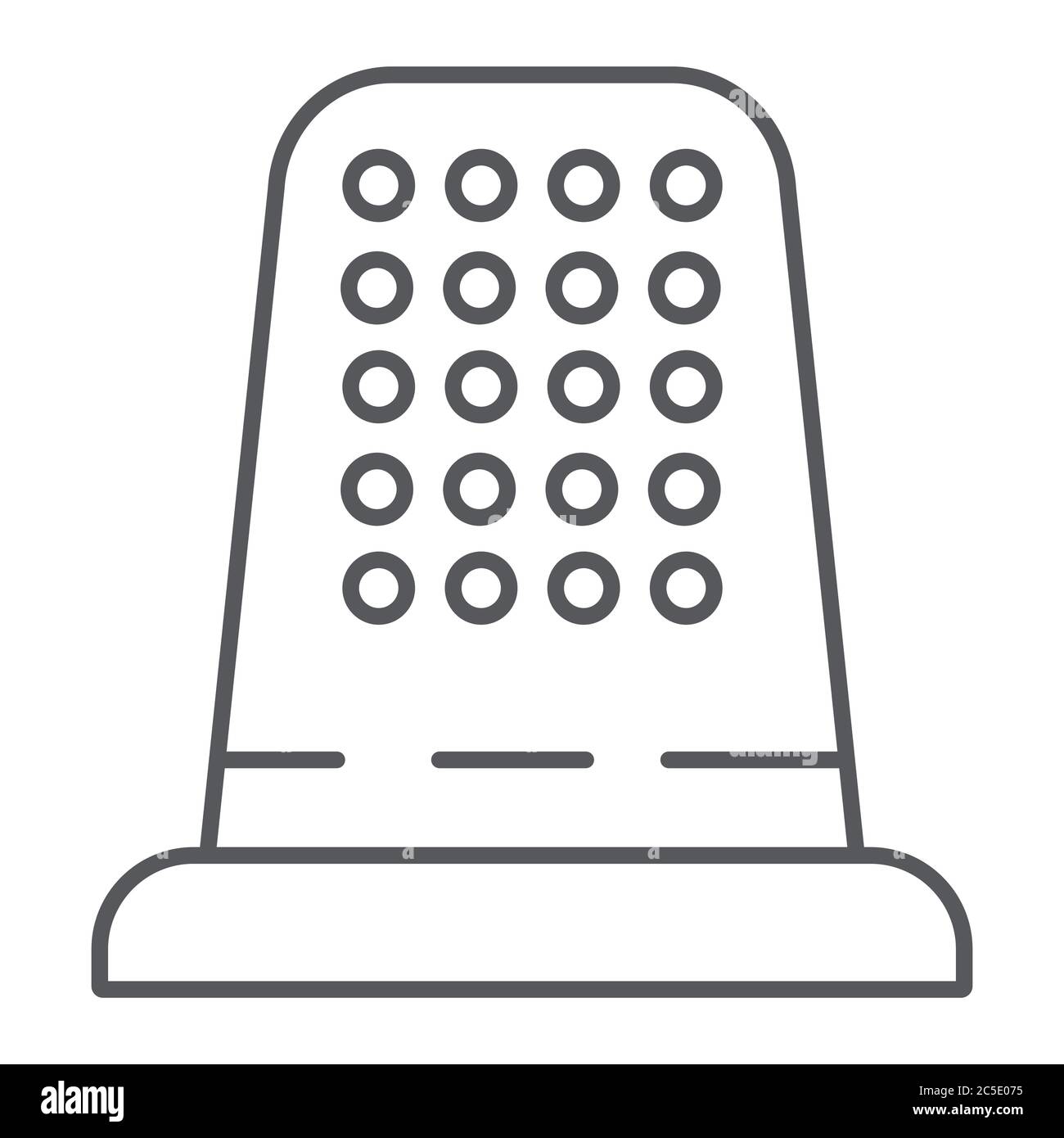 Sewing thimble thin line icon, embroidery and sew, sewing tool sign ...