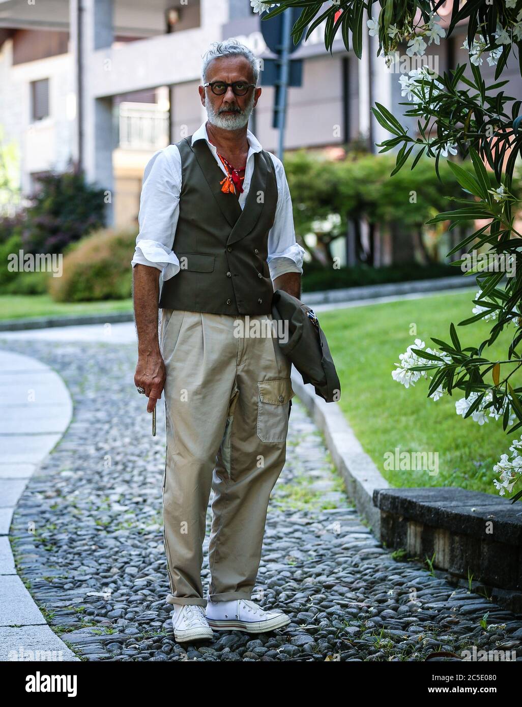 MILAN, Italy- June 29 2020: Carlo Porrini on the street in Milan Stock ...