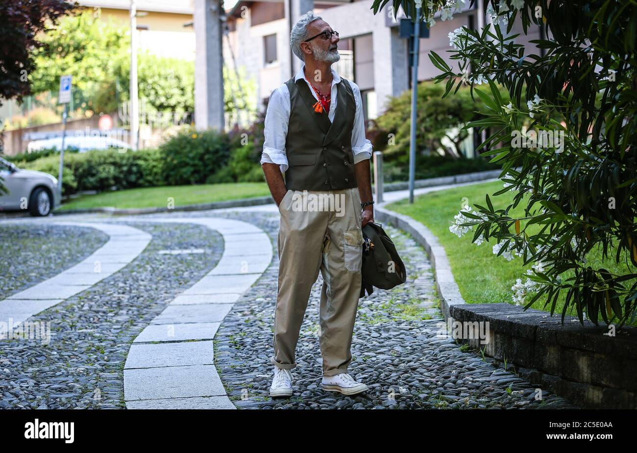 MILAN, Italy- June 29 2020: Carlo Porrini on the street in Milan Stock ...