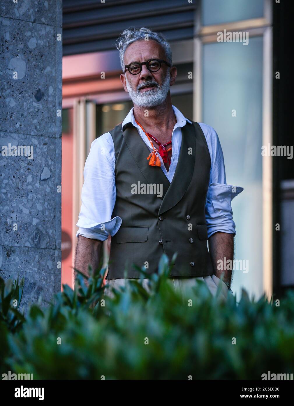 MILAN, Italy- June 29 2020: Carlo Porrini on the street in Milan Stock ...