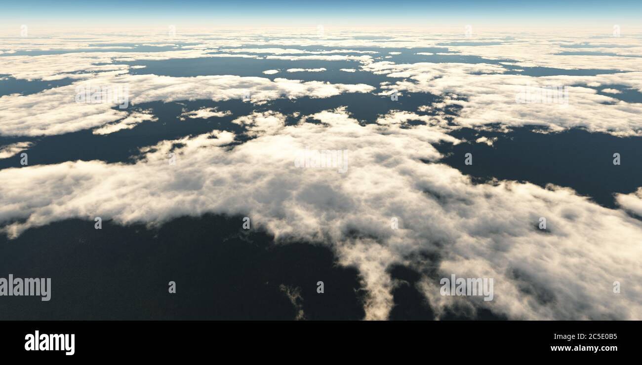 above clouds sun ray light, 3d rendering Stock Photo - Alamy