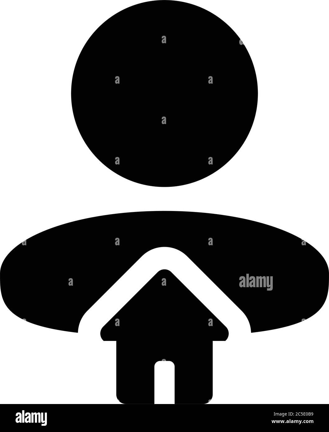 Hotel icon vector with person profile avatar male user in a flat color ...