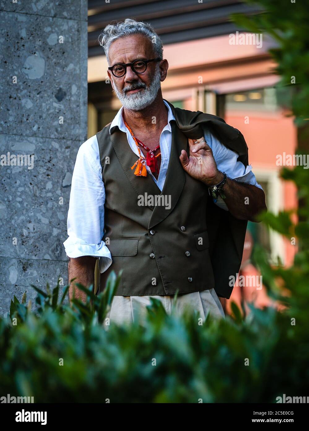 MILAN, Italy- June 29 2020: Carlo Porrini on the street in Milan Stock ...