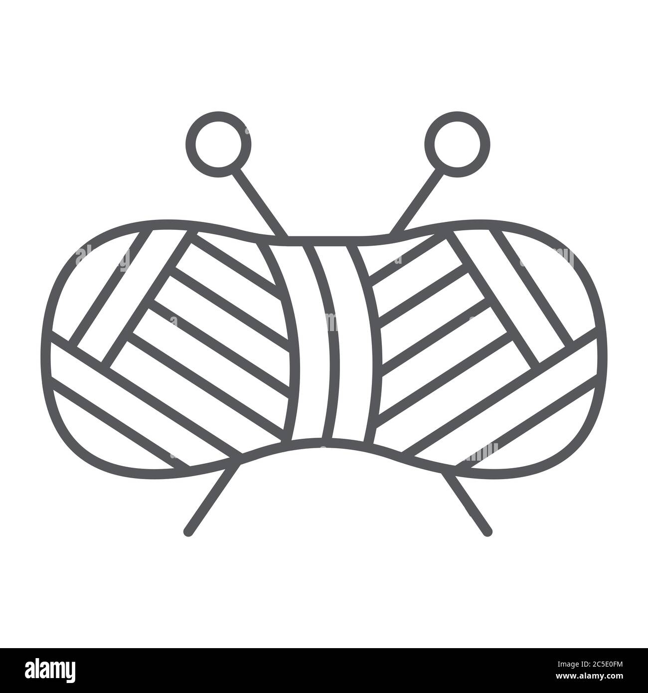 Yarn ball thin line icon, knitting and sew, thread sign, vector ...