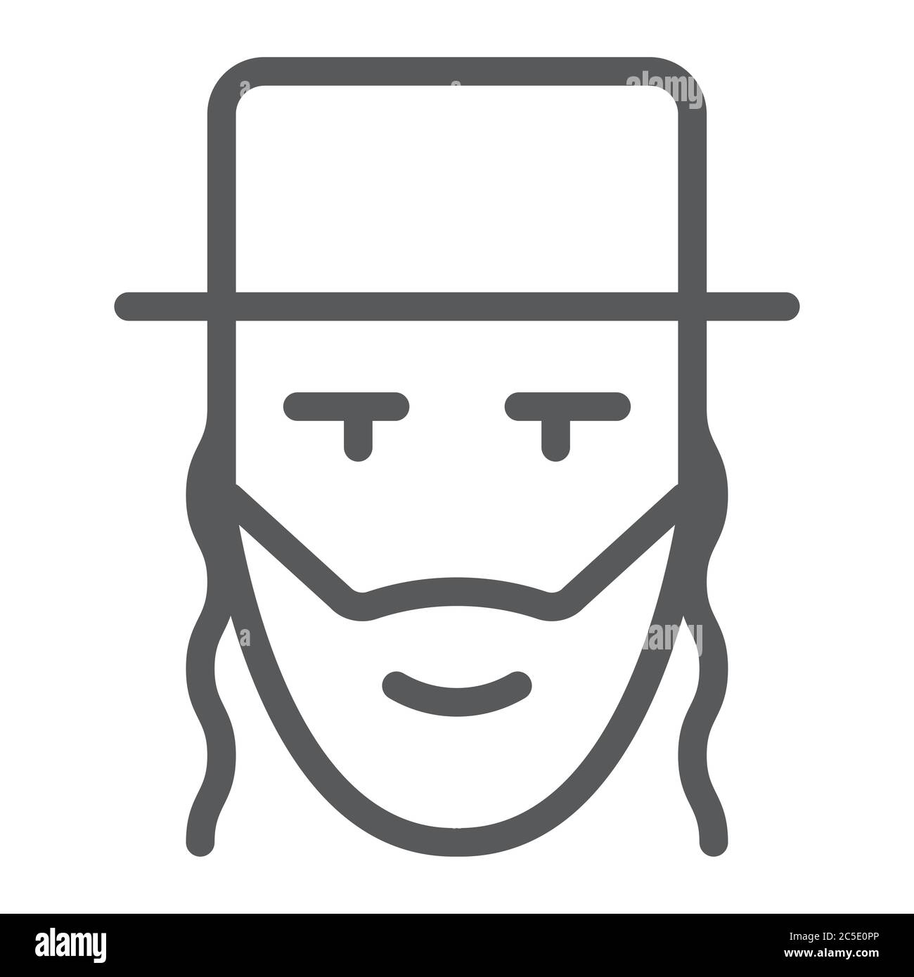 Rabbi line icon, israel and person, jewish man sign, vector graphics, a ...