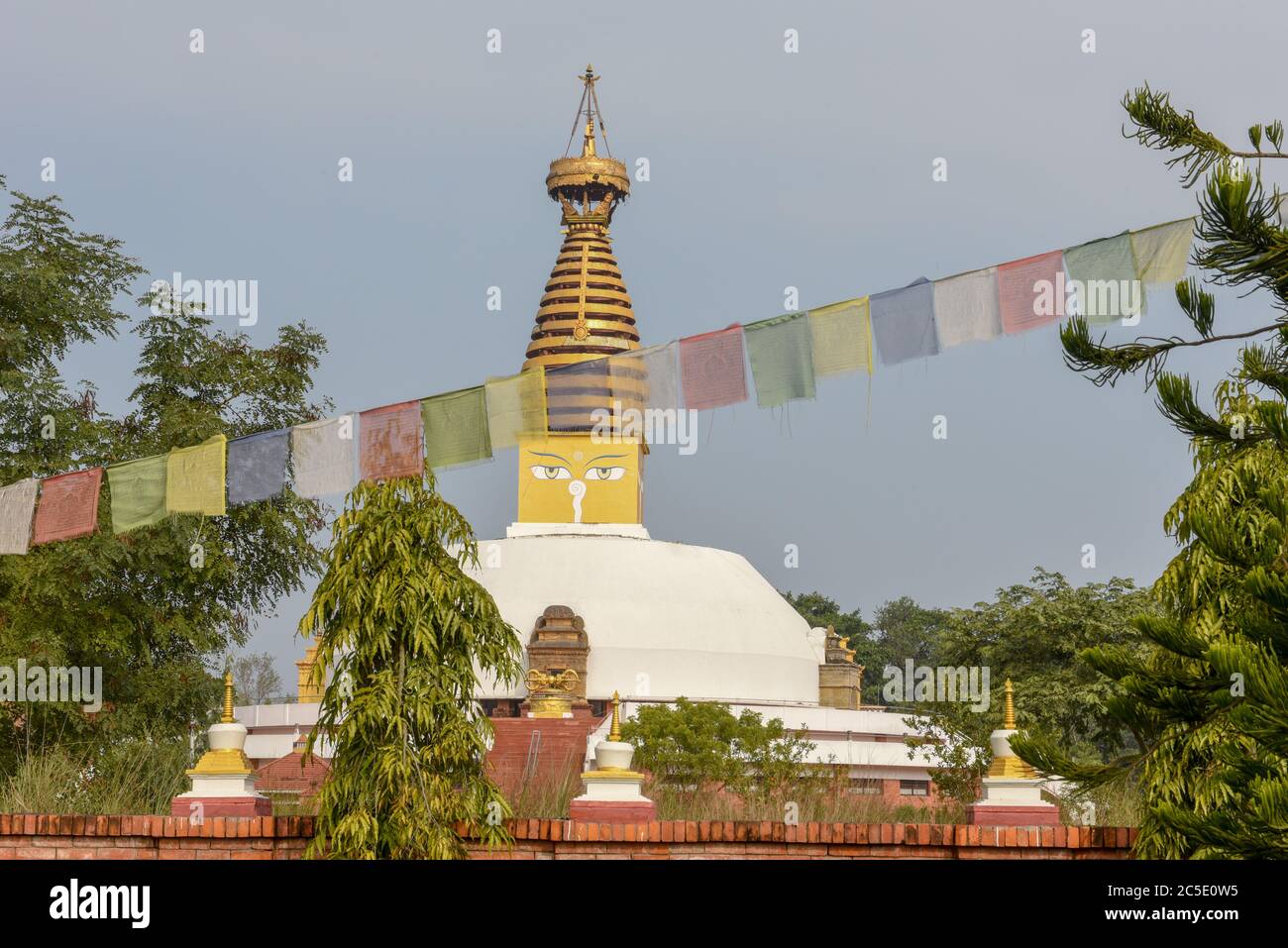 Buddhist monastery at the monastic zone of Lumbini in Nepal Stock Photo ...