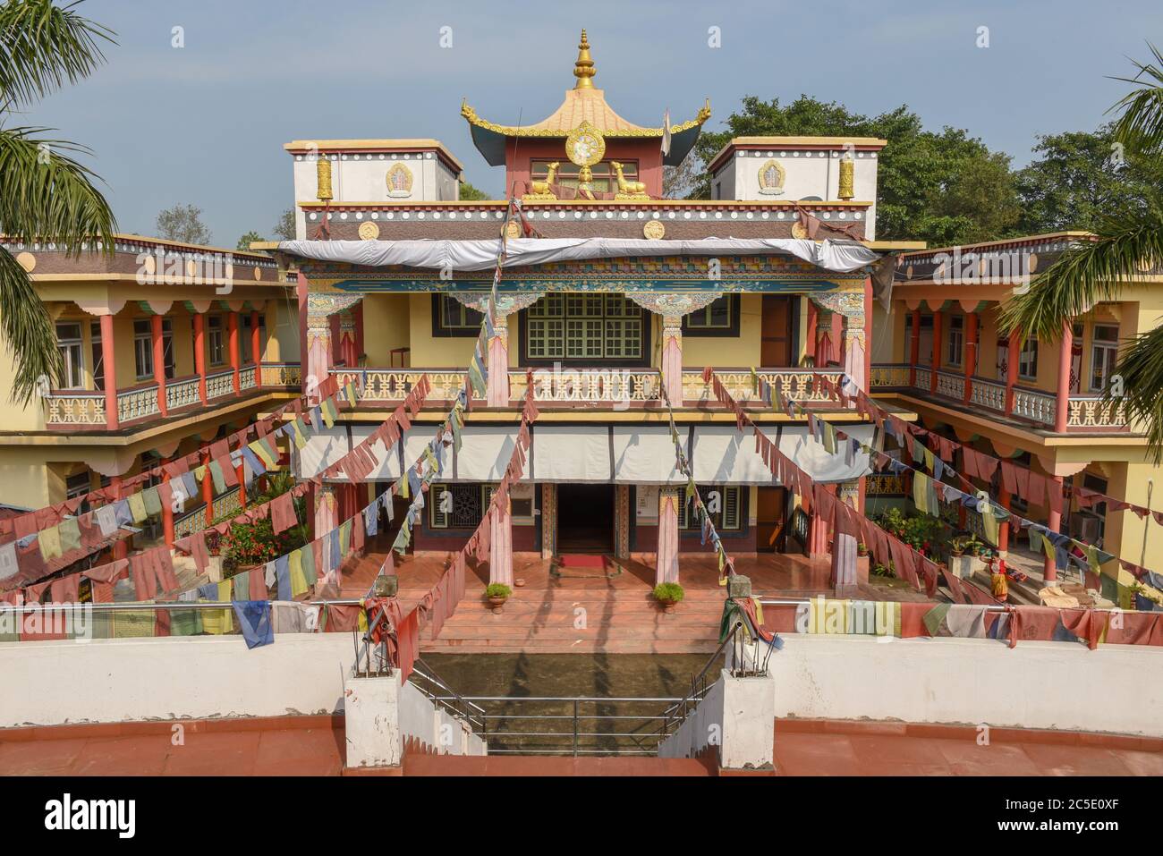 Buddhist monastery at the monastic zone of Lumbini in Nepal Stock Photo ...
