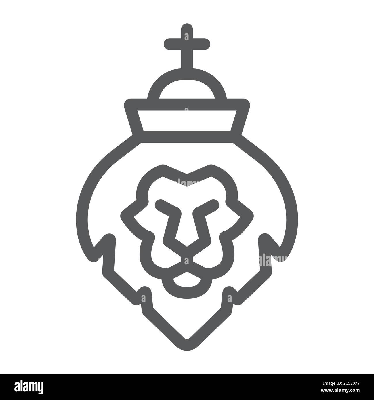 Lion of judah line icon, religion and animal, lion head sign, vector ...