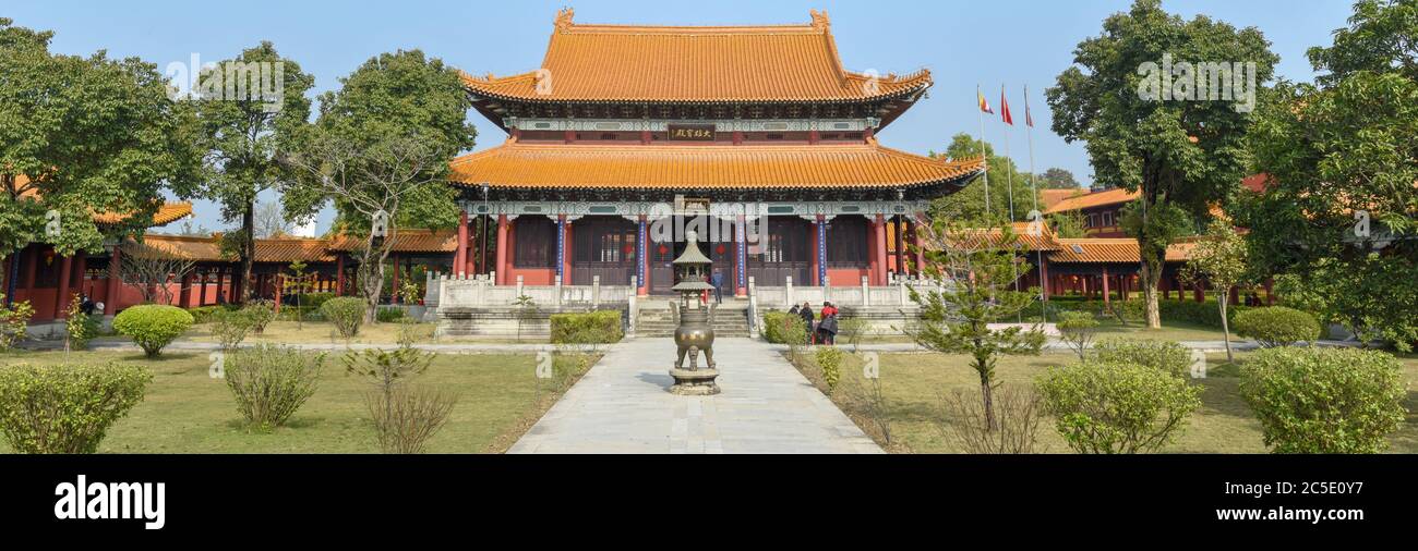 Lumbini, Nepal - 18 January 2020: Chinese Buddhist monastery at the ...