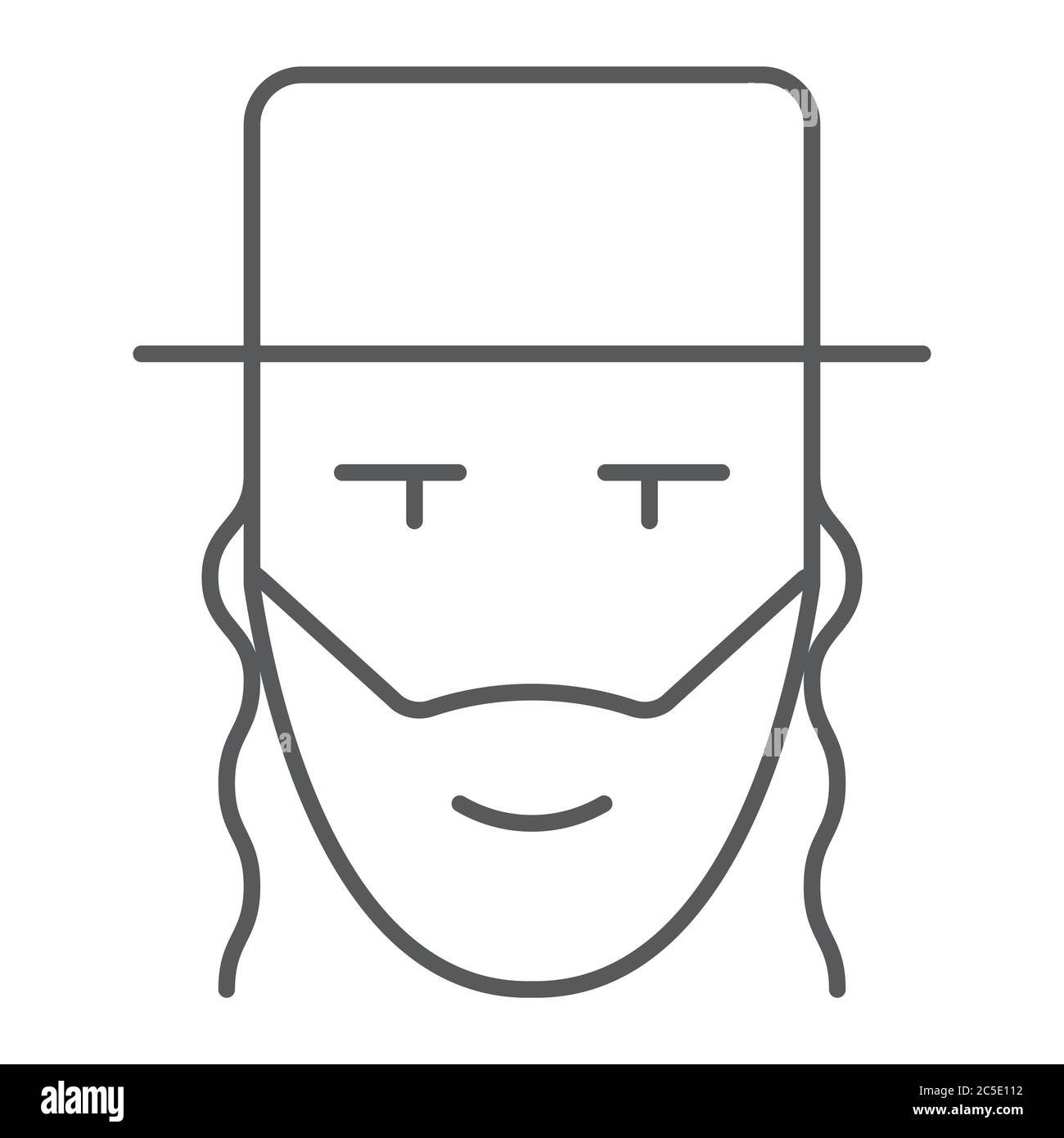 Rabbi thin line icon, israel and person, jewish man sign, vector ...
