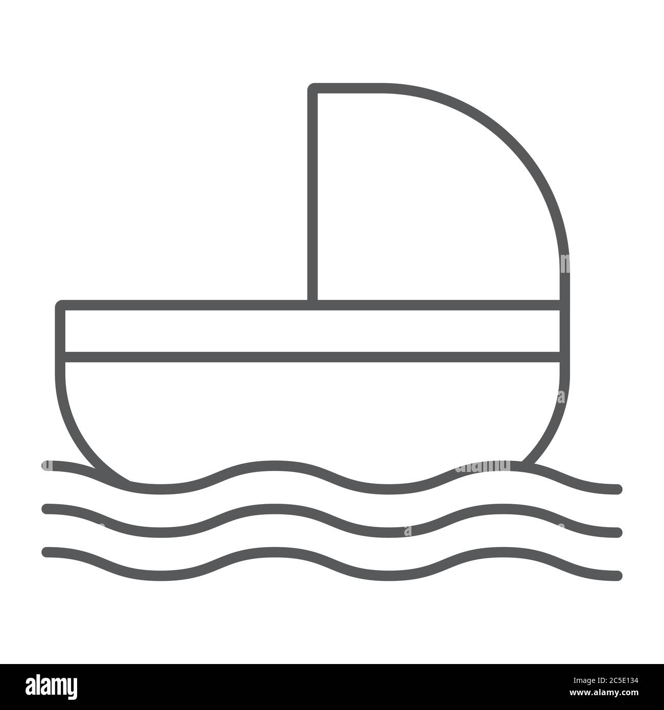 Baby moses thin line icon, religion and jewish, baby basket sign ...