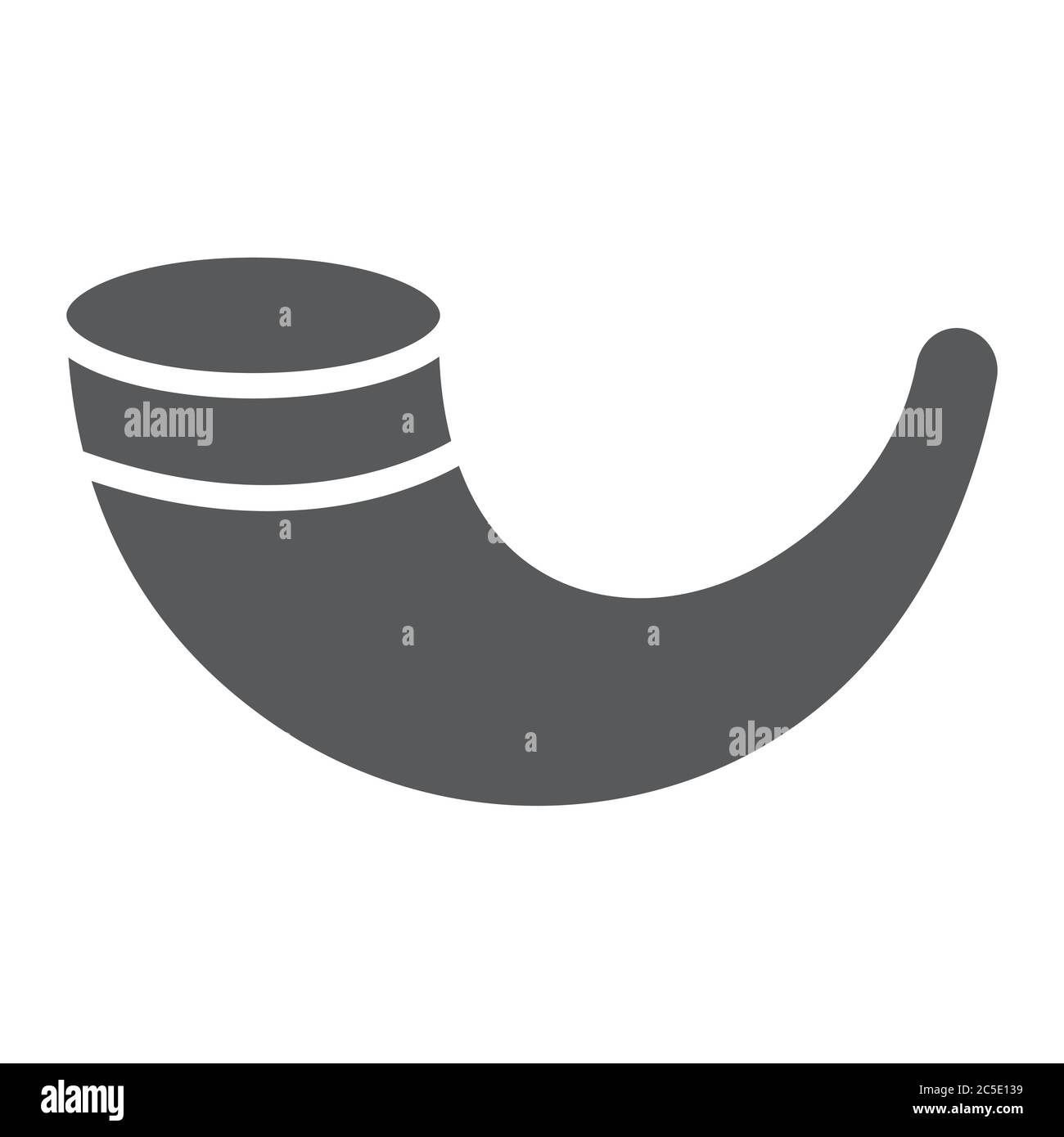 Shofar glyph icon, religion and israel, jewish horn sign, vector ...