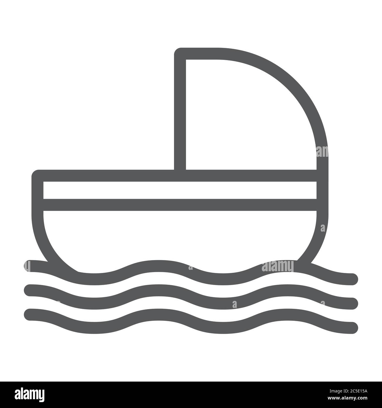 Baby moses line icon, religion and jewish, baby basket sign, vector ...