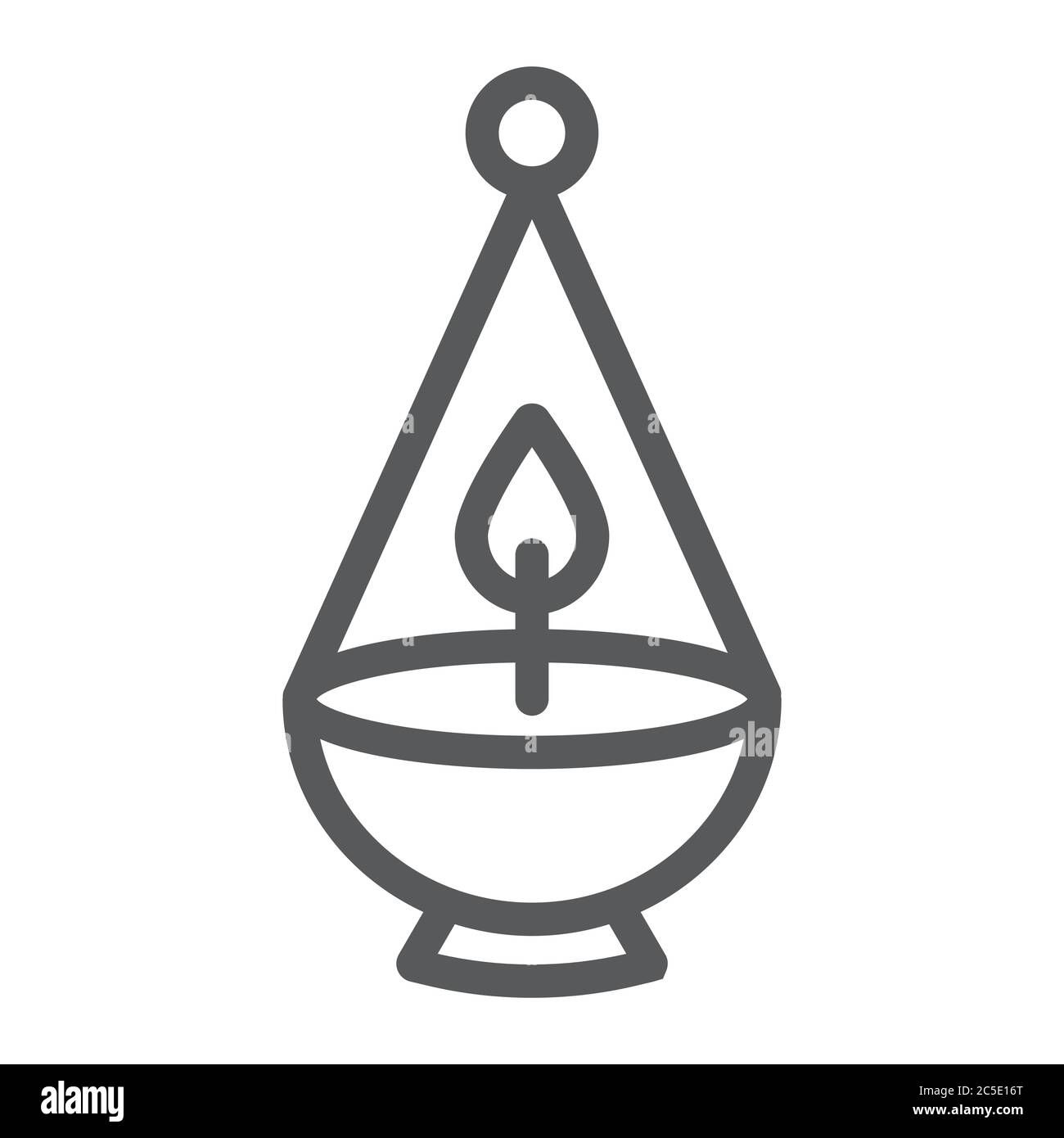 Ner tamid line icon, light and israel, jewish lamp sign, vector ...