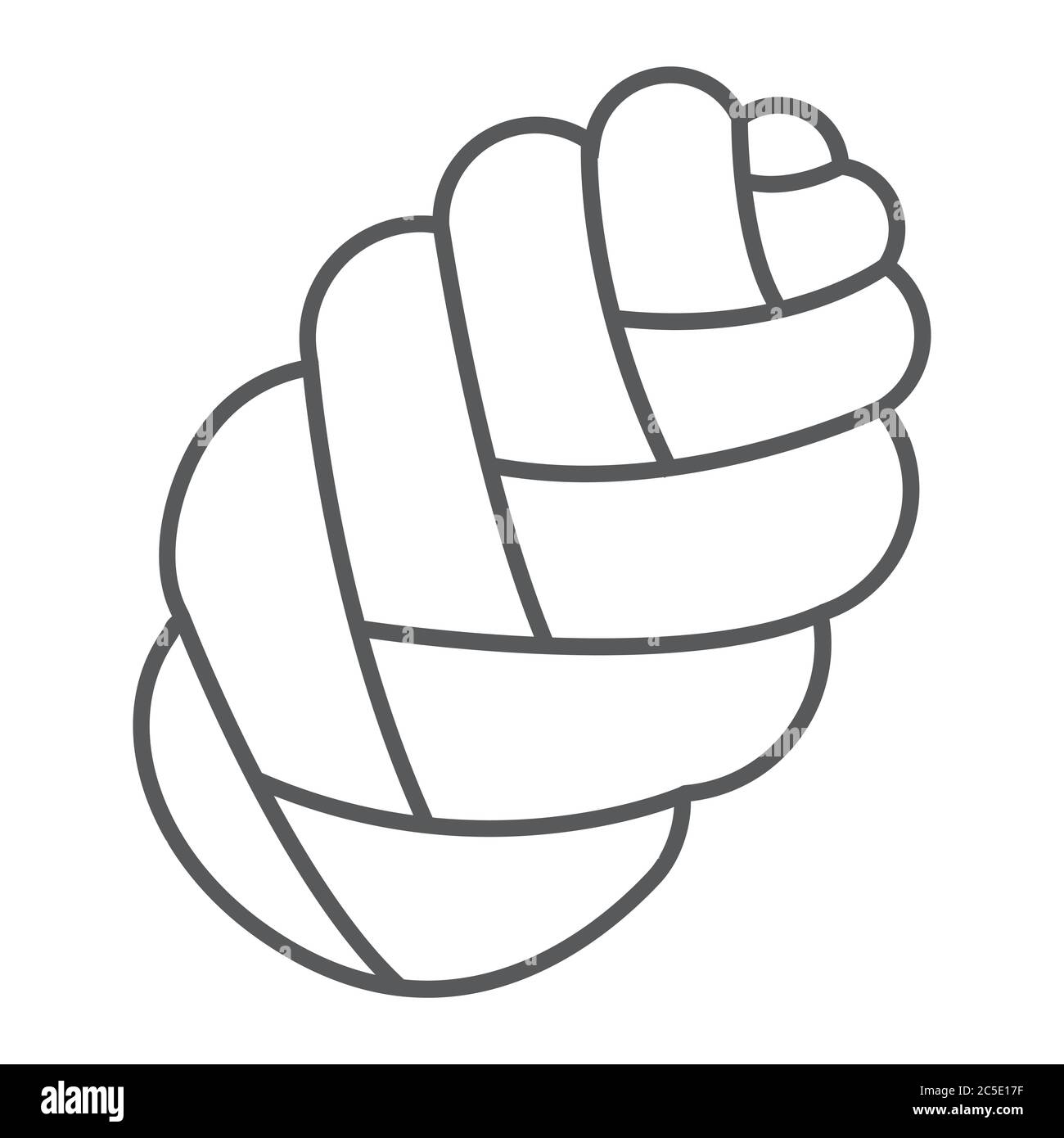 Challah thin line icon, bake and bakery, jewish bread sign, vector ...