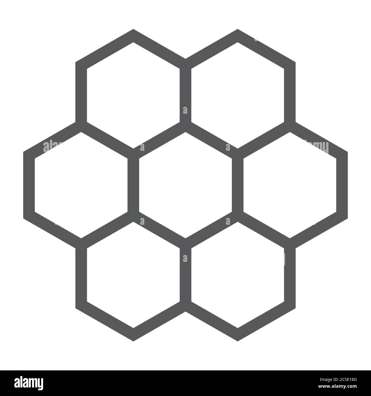 Honeycomb line icon, food and honey, hexagon sign, vector graphics, a ...