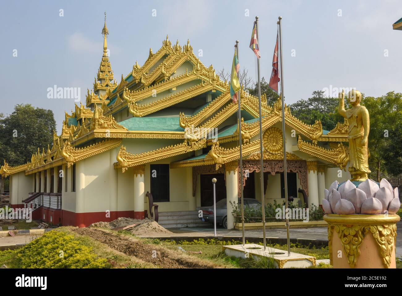 Buddhist monastery at the monastic zone of Lumbini in Nepal Stock Photo ...