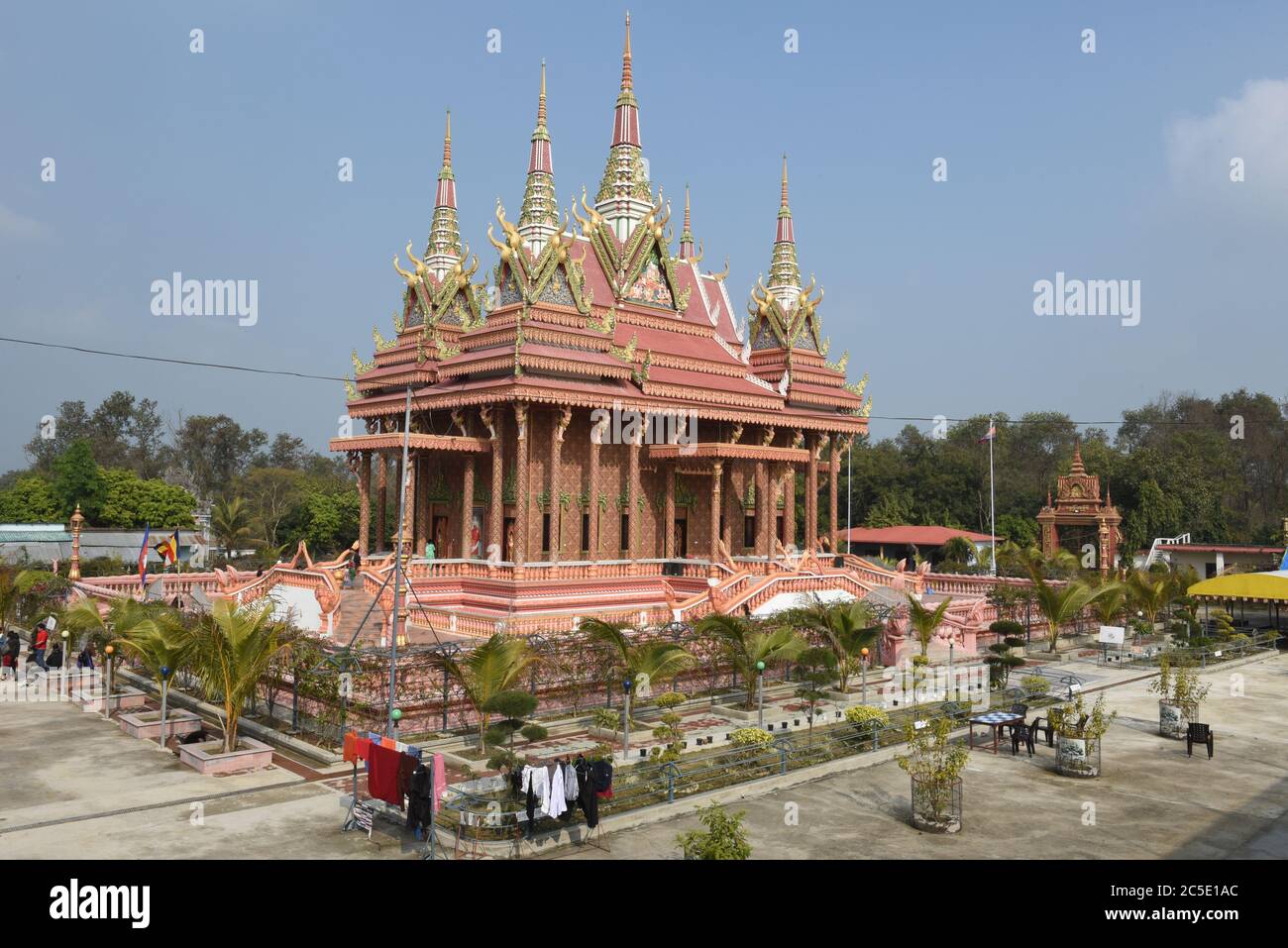 Lumbini, Nepal - 18 January 2020: Buddhist monastery at the monastic ...